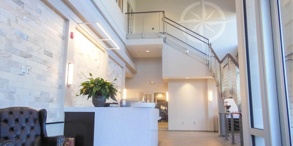 Commercial Bank Lobby with Custom Tile Feature - Architessa